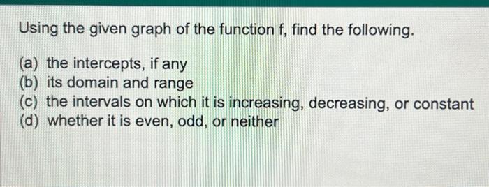 Solved Using the given graph of the function f, find the | Chegg.com