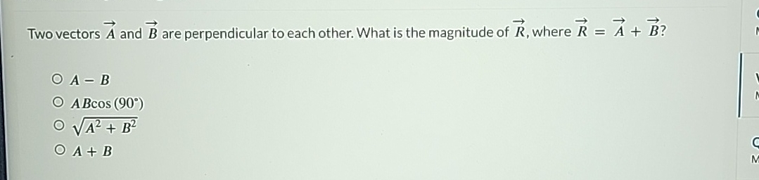 Two vectors vec(A) ﻿and vec(B) ﻿are perpendicular to | Chegg.com