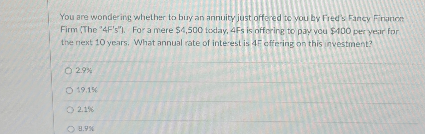 Solved You are wondering whether to buy an annuity just | Chegg.com