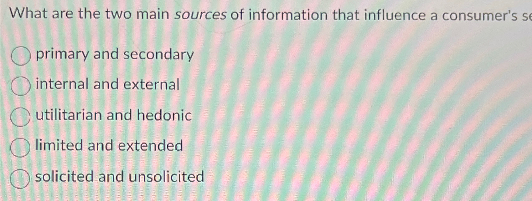 Solved What are the two main sources of information that | Chegg.com