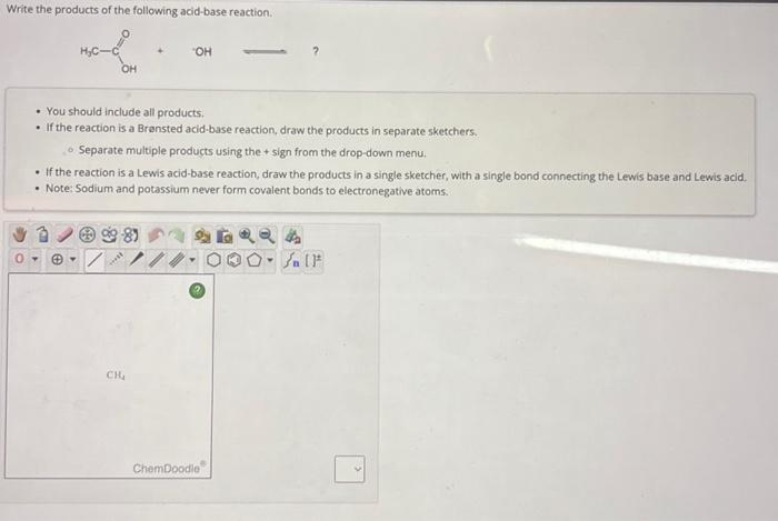Solved Write the products of the following acid-base | Chegg.com