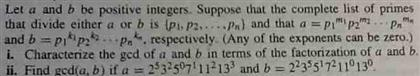 Solved Let a and b be positive integers Suppose that the | Chegg.com