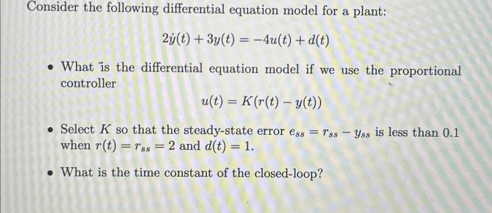 Solved Consider the following differential equation model | Chegg.com