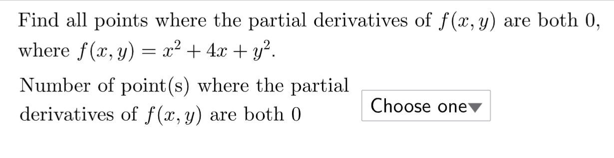 Solved Find all points where the partial derivatives of | Chegg.com