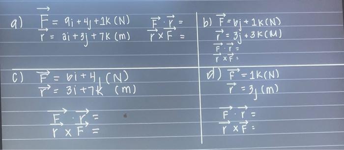 Solved Statics. Use cross and dot product to solve. show all | Chegg.com