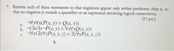 Solved Rewrite each of these statements so that negations | Chegg.com