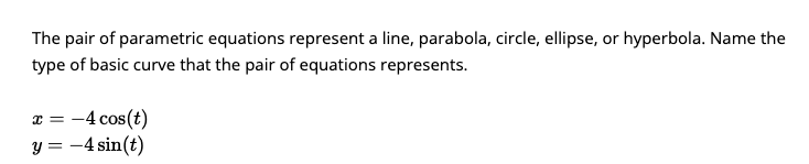 Solved The pair of parametric equations represent a line, | Chegg.com