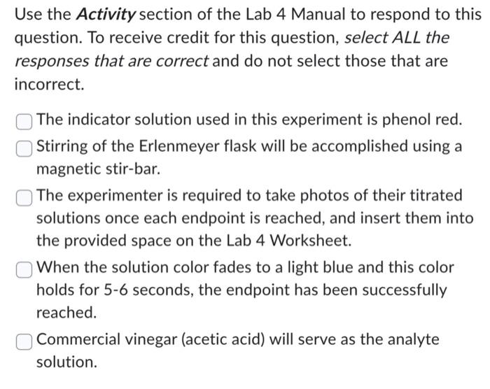 Solved Use The Activity Section Of The Lab 4 Manual To 