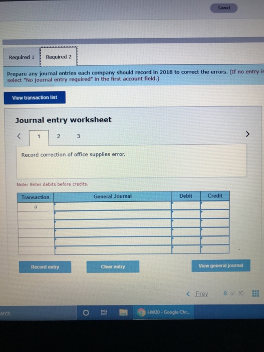 Solved Exercise 20-23 Error correction; three errors | Chegg.com