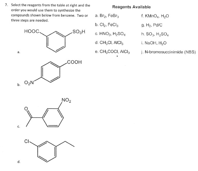 Please answer all of ﻿them. Select the reagents from | Chegg.com