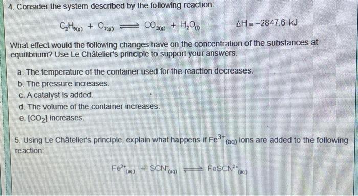 Solved 1. What is the effect of an increase in pressure on | Chegg.com