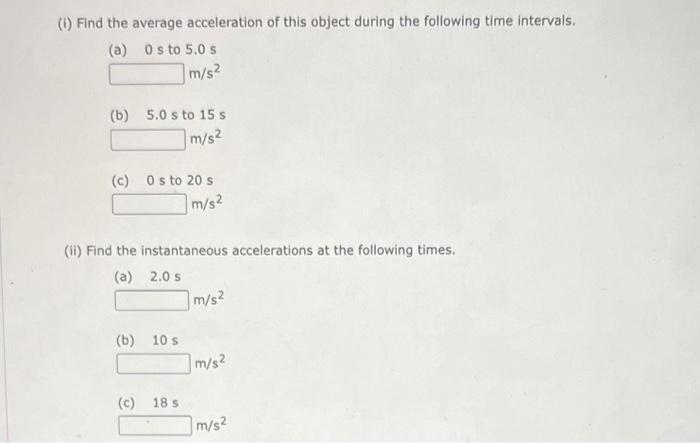 Solved The Velocity Vs Time Graph For An Object Moving