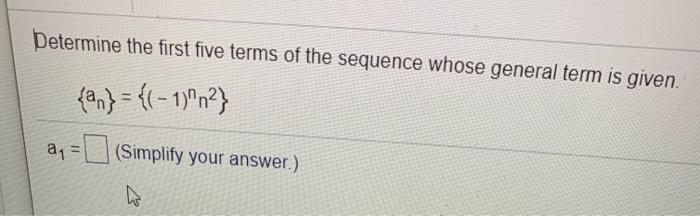 Solved Determine the first five terms of the sequence whose | Chegg.com