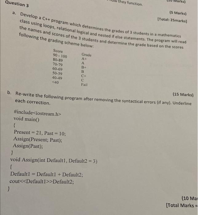 Solved Question 3 a. Develop a C++ program which determines | Chegg.com