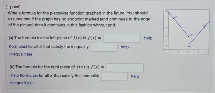Solved (1 point) Write a formula for the piecewise function | Chegg.com