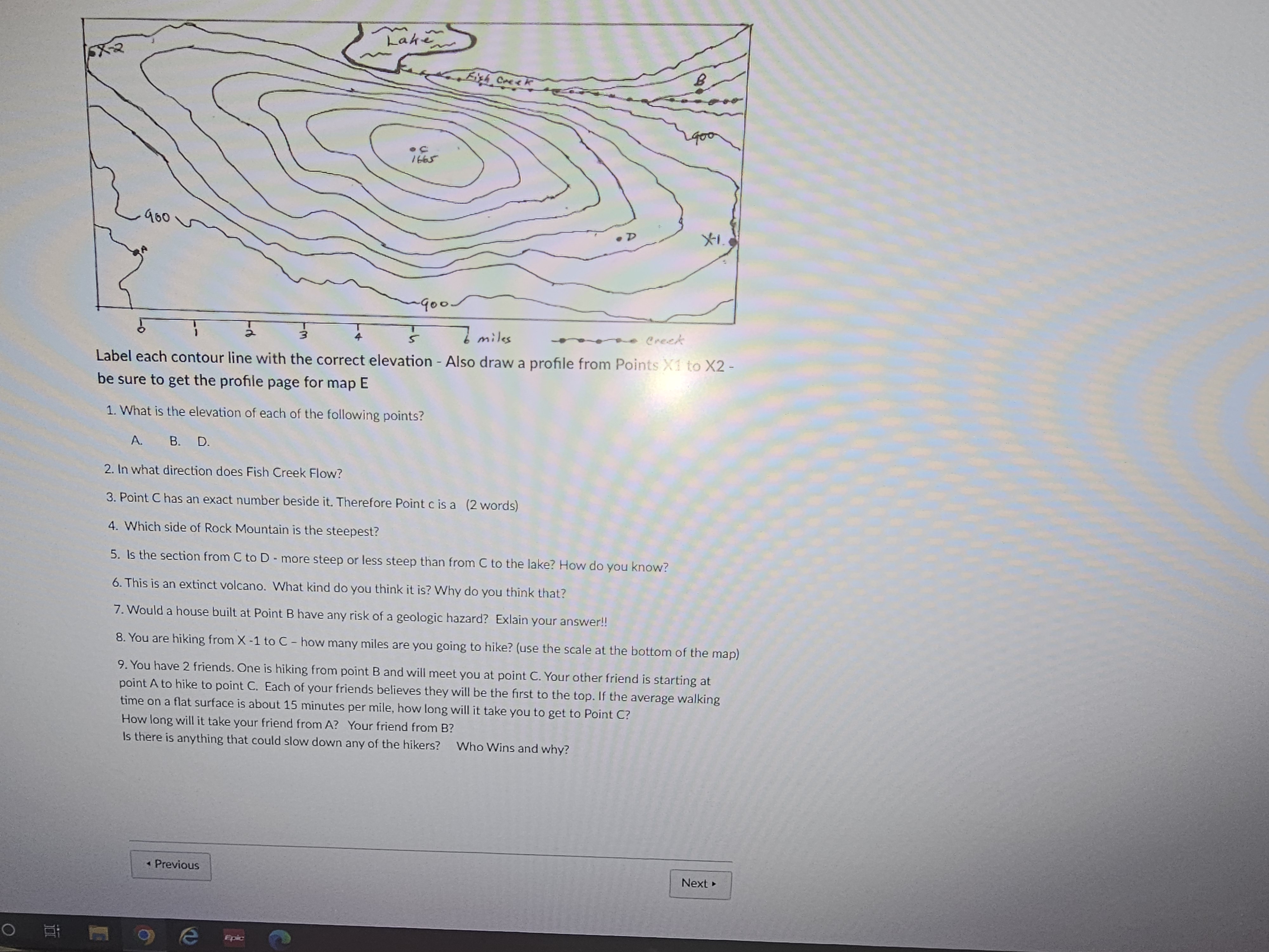 Solved LaDel eacn contour line with the correct elevation - | Chegg.com