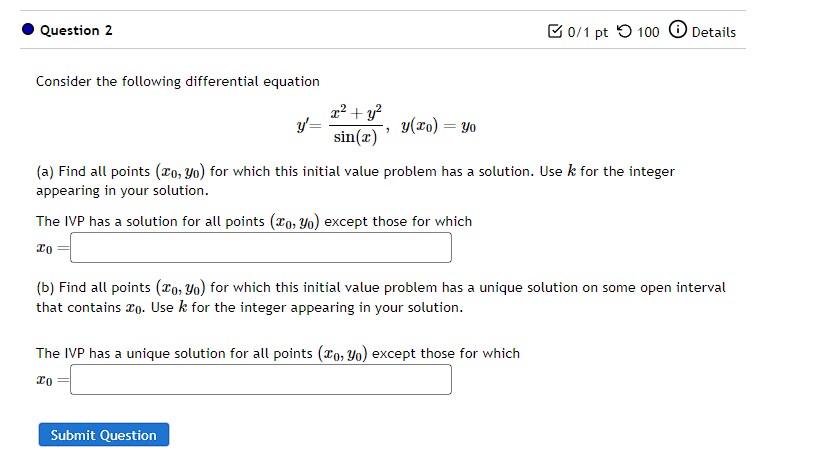 Solved Question 2Consider the following differential | Chegg.com Solved Question 2Consider the following differential | Chegg.com
