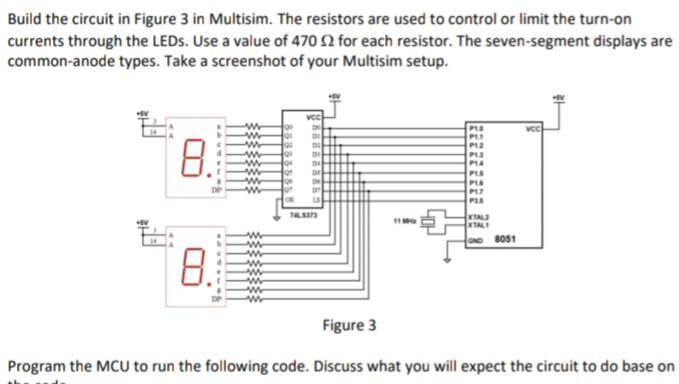 Build the circuit in Figure 3 in Multisim. The | Chegg.com
