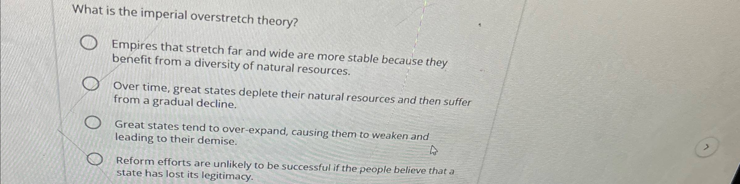 Solved What is the imperial overstretch theory?Empires that | Chegg.com