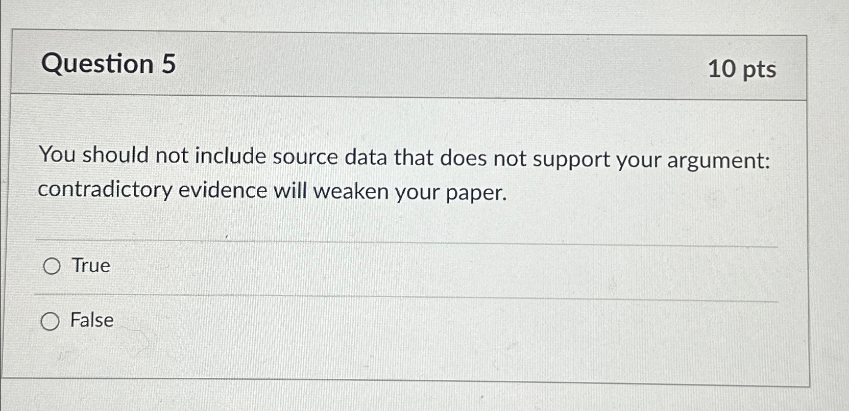 Solved Question 510ptsYou should not include source data | Chegg.com