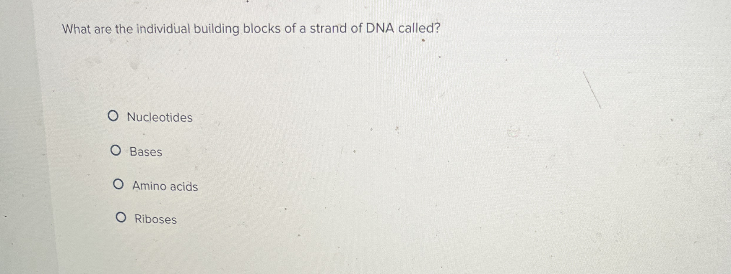 Solved What are the individual building blocks of a strand | Chegg.com