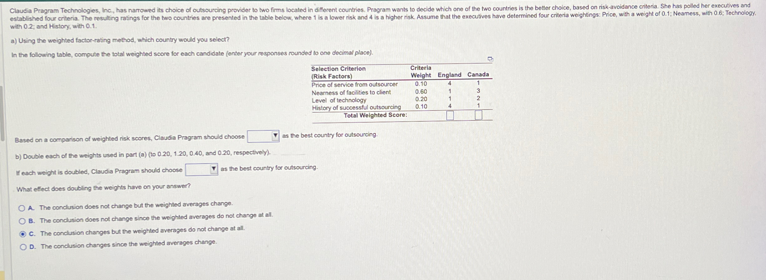 Solved with 0.2 ﻿; and History, with 0.1 .a) ﻿Using the | Chegg.com