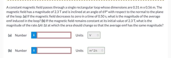Solved A constant magnetic field passes through a single | Chegg.com