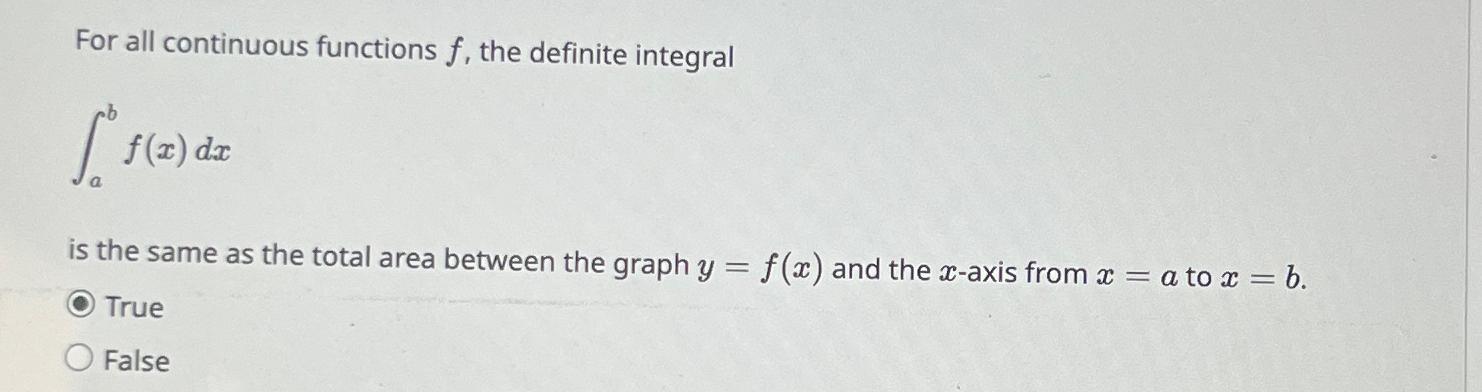 Solved For all continuous functions f, the definite | Chegg.com Solved For all continuous functions f, the definite | Chegg.com