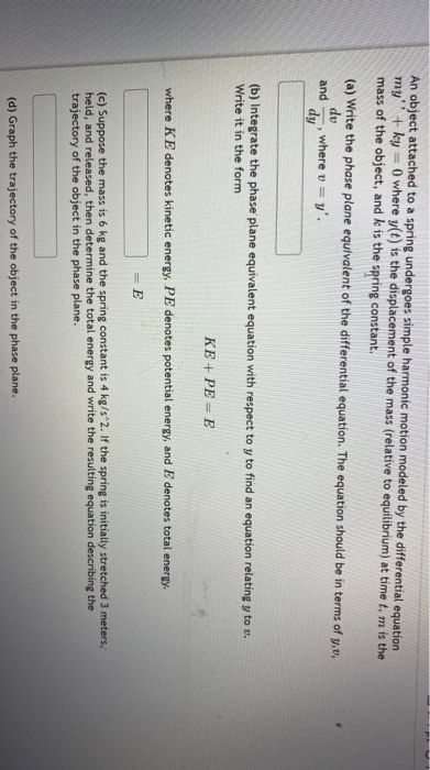 Solved An object attached to a spring undergoes simple | Chegg.com