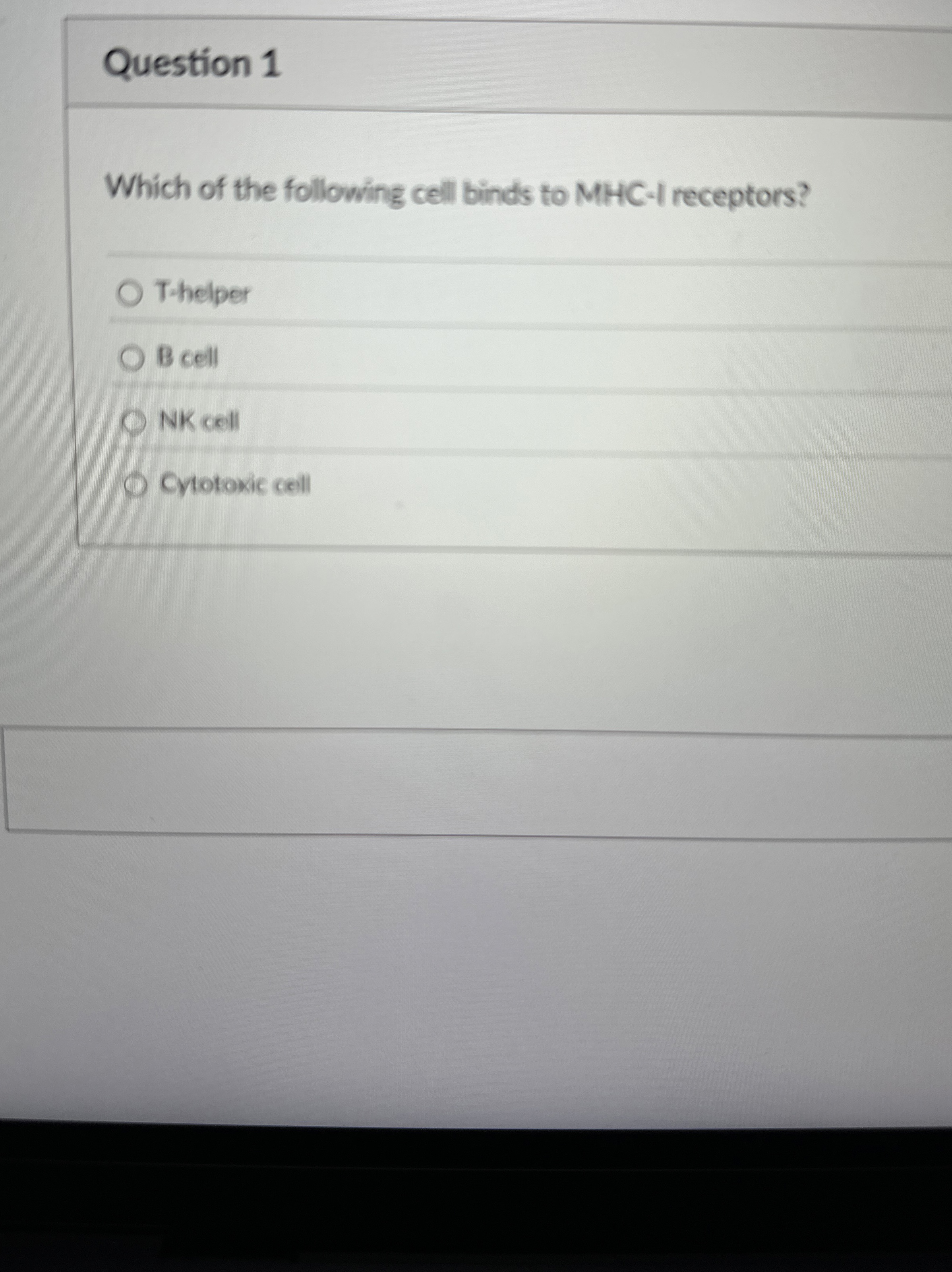 Solved Question 1Which of the following cell binds to MHC-I | Chegg.com