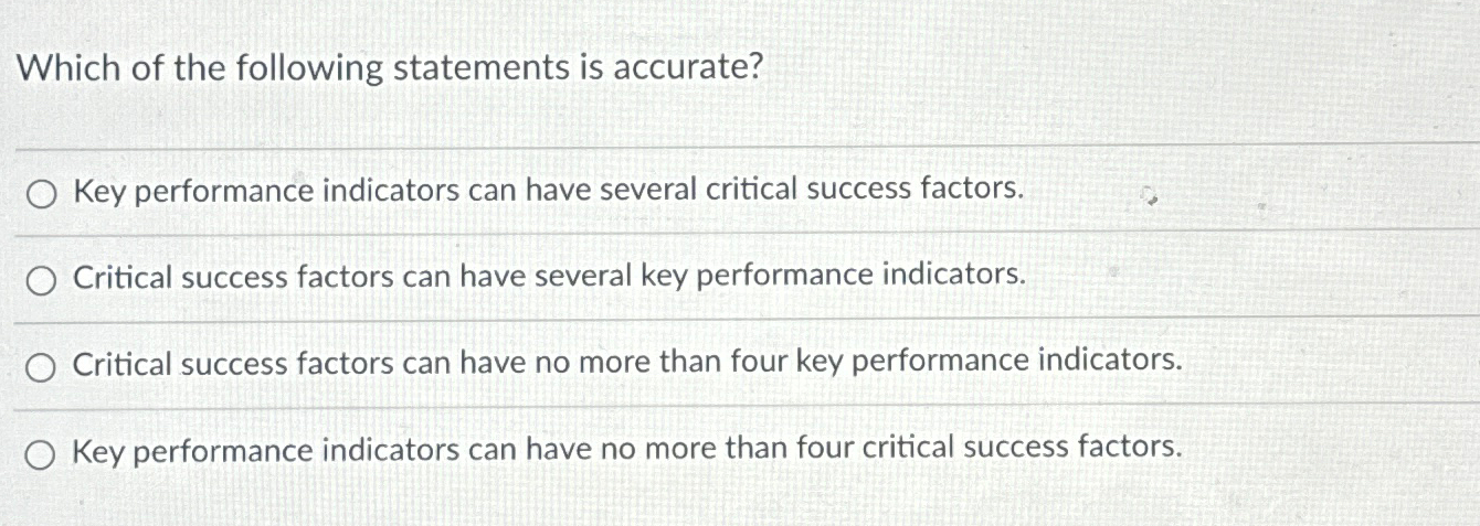 Solved Which of the following statements is accurate?Key | Chegg.com