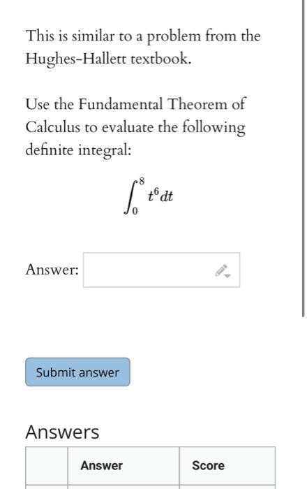 Solved Use the Fundamental Theorem of Calculus to evaluate | Chegg.com