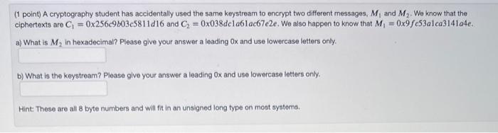 Solved (1 point) Consider the hex strings | Chegg.com