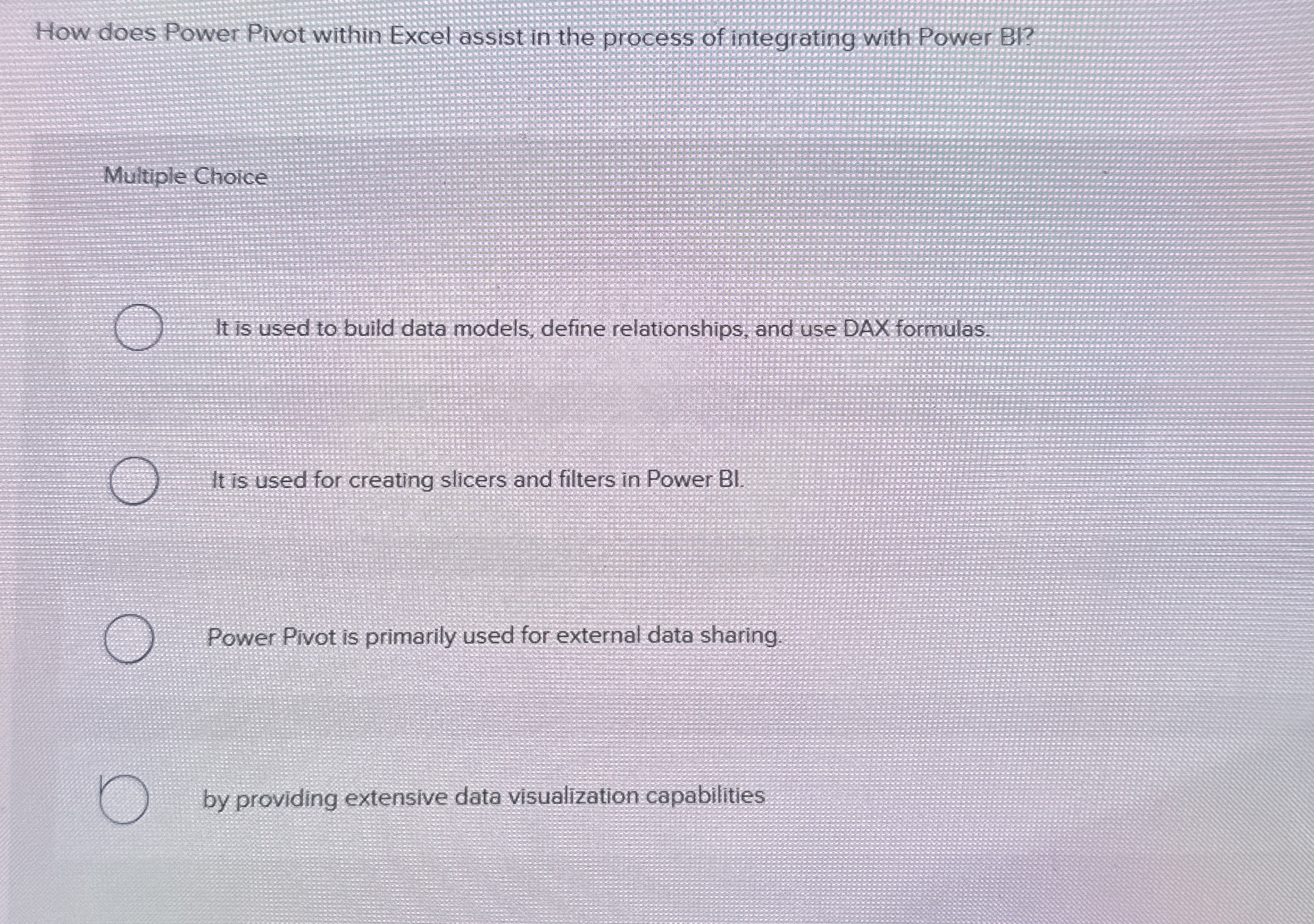 Solved How does Power Pivot within Excel assist in the | Chegg.com