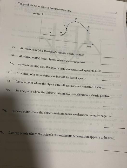 Solved The graph shows an object's position versus time. | Chegg.com