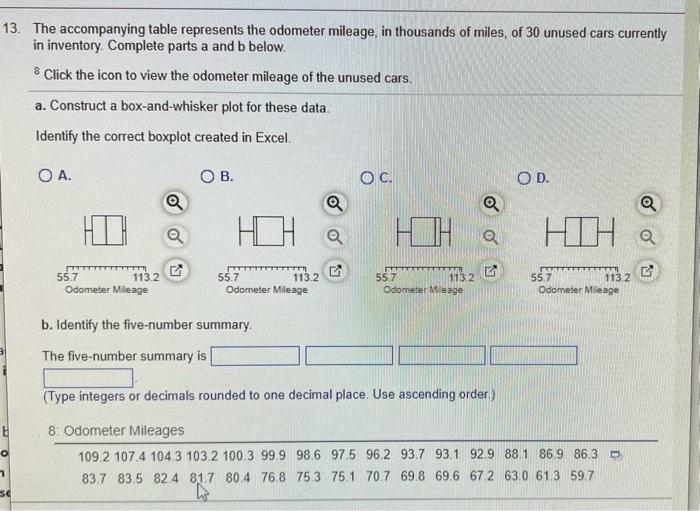 Solved b. Identify the five-number summary. The five-number | Chegg.com
