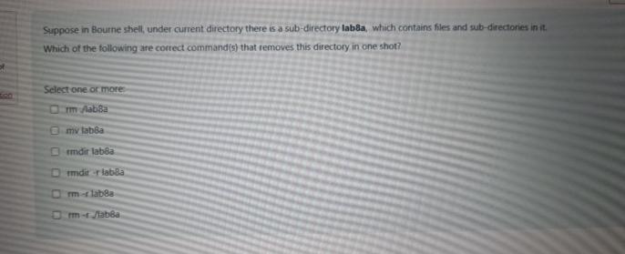 Solved Suppose in Bourne shell, under current directory | Chegg.com