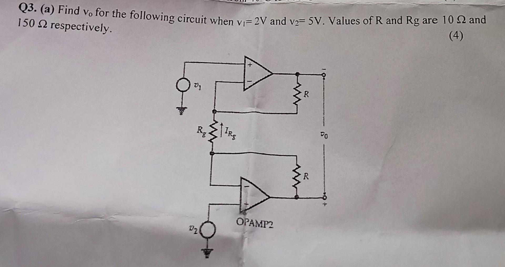 Solved Q3. (a) ﻿Find v0 ﻿for the following circuit when | Chegg.com