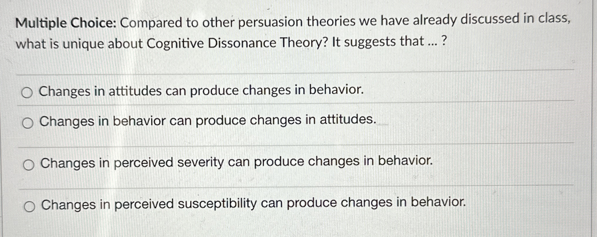 Solved Multiple Choice: Compared to other persuasion | Chegg.com