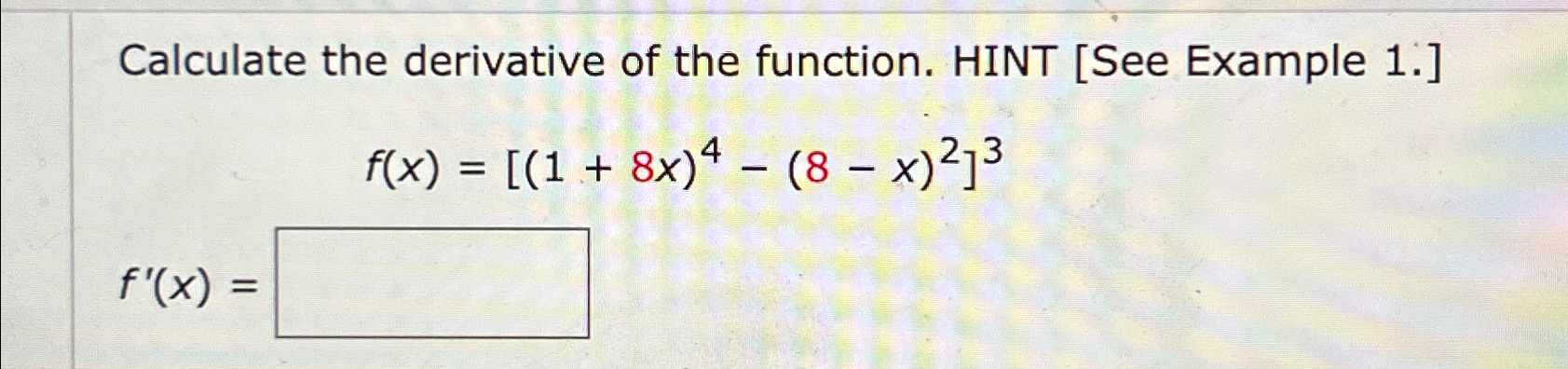 Solved Calculate the derivative of the function. HINT [See | Chegg.com