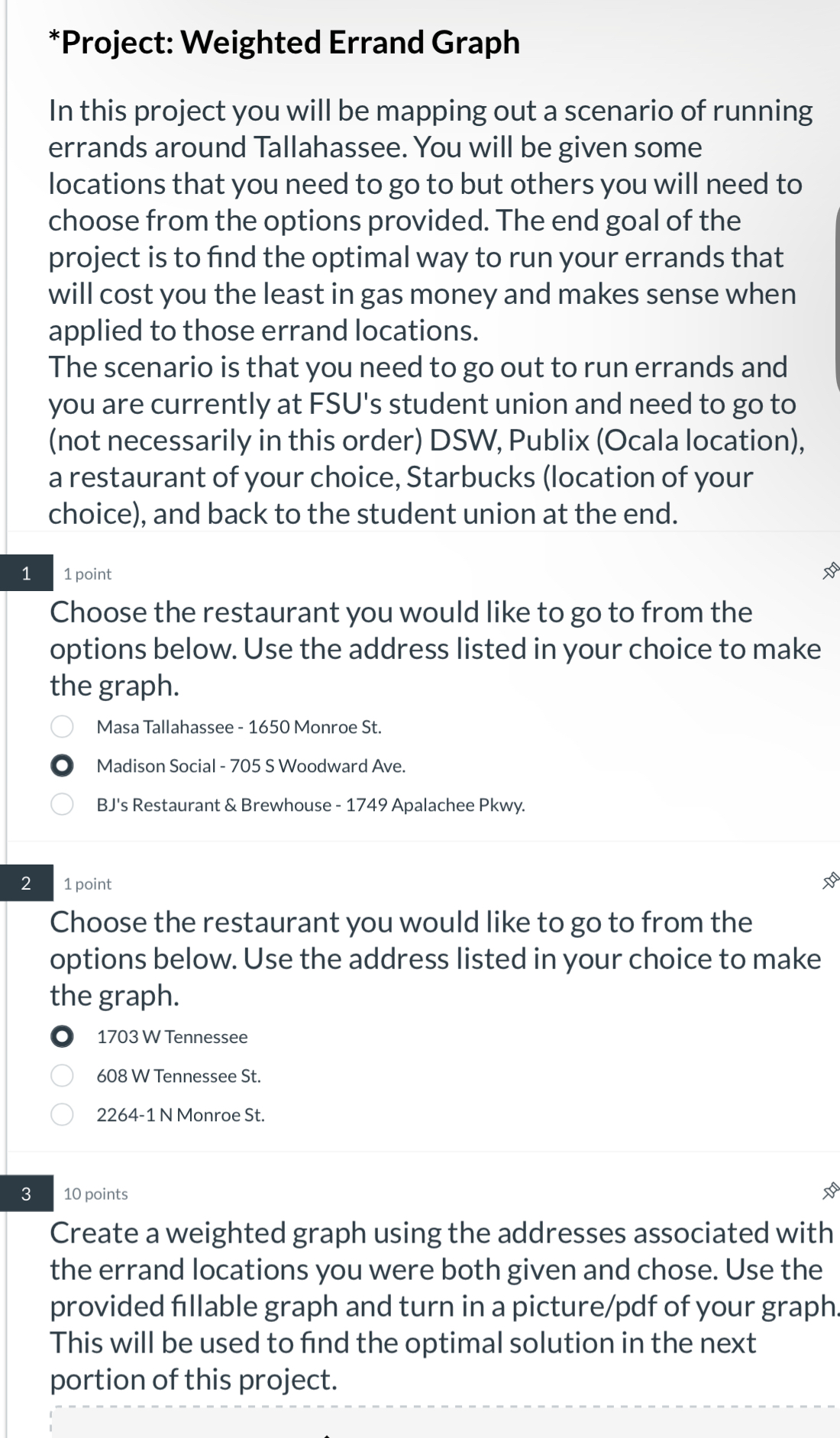 Solved *Project: Weighted Errand GraphIn this project you | Chegg.com