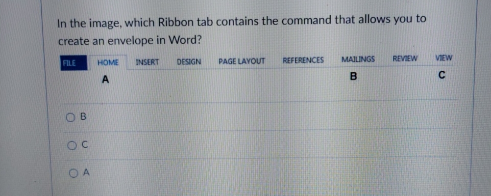 Solved In the image, which Ribbon tab contains the command | Chegg.com