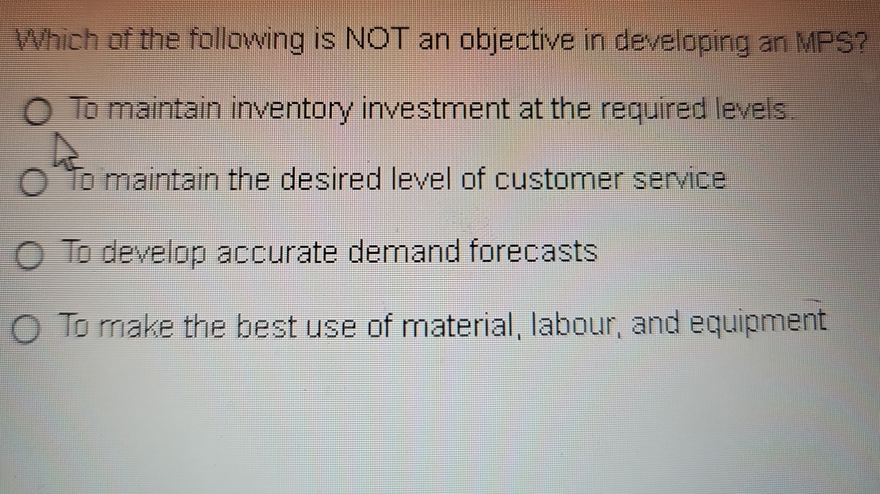 Solved Which of the following is NOT an objective in | Chegg.com