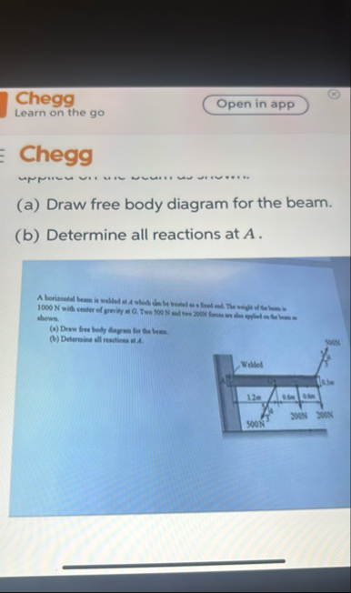Solved CheggLearn on the goChegg(a) ﻿Draw free body diagram | Chegg.com