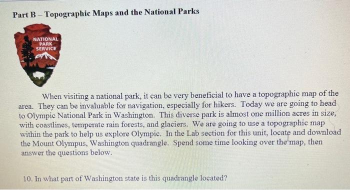 Solved Lab Exercise Part A - Topographic Map Skills Use | Chegg.com