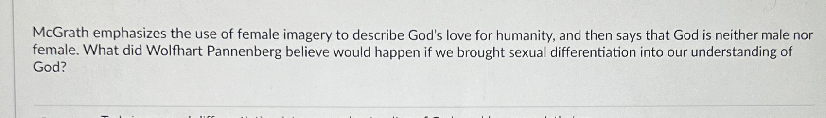 Solved McGrath emphasizes the use of female imagery to | Chegg.com