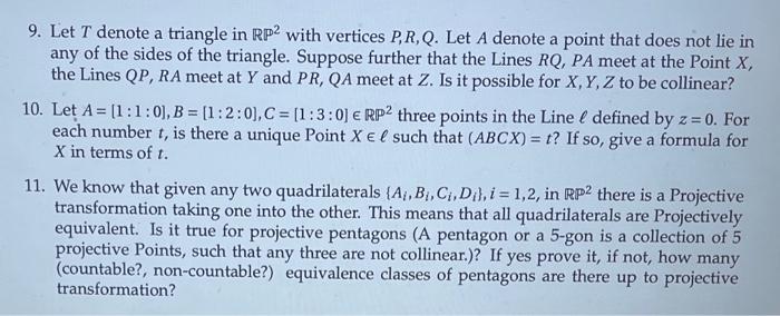 9. Let T denote a triangle in R2 with vertices P,R,Q. | Chegg.com