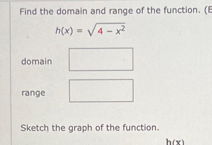 Solved Find the domain and range of the | Chegg.com
