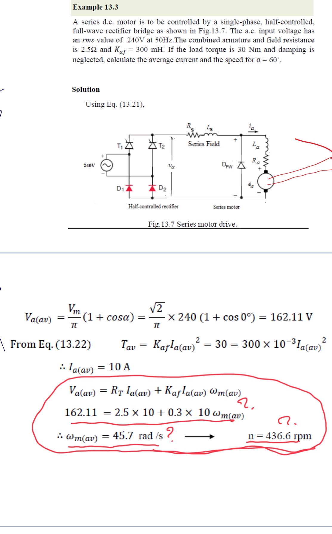 Solved Example 13.3A series d.c. ﻿motor is to be controlled | Chegg.com