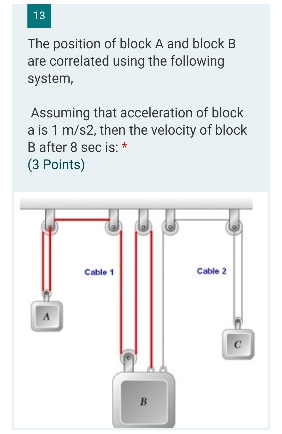Solved 13 The position of block A and block B are correlated | Chegg.com
